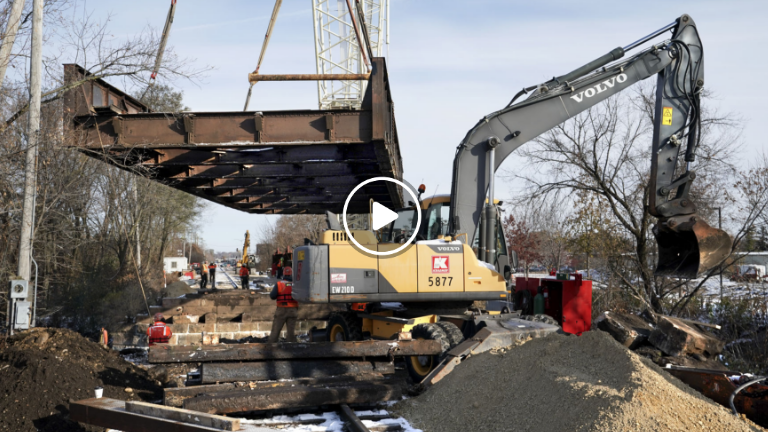 Watch: Video of crews replacing 123-year-old Wisconsin rail bridge in ...