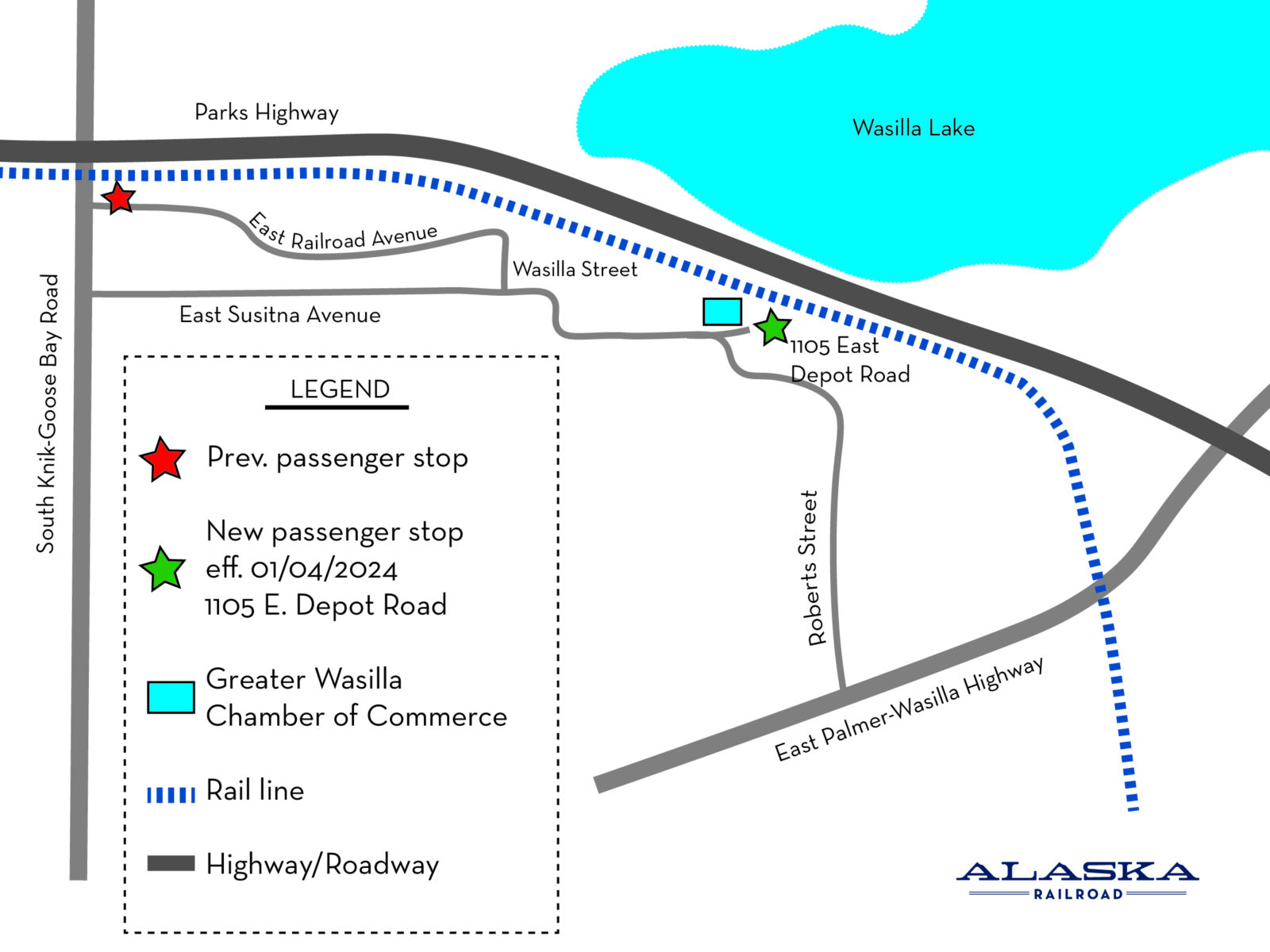 AARC Wasilla Passenger Stop Relocated - Railway Track and Structures