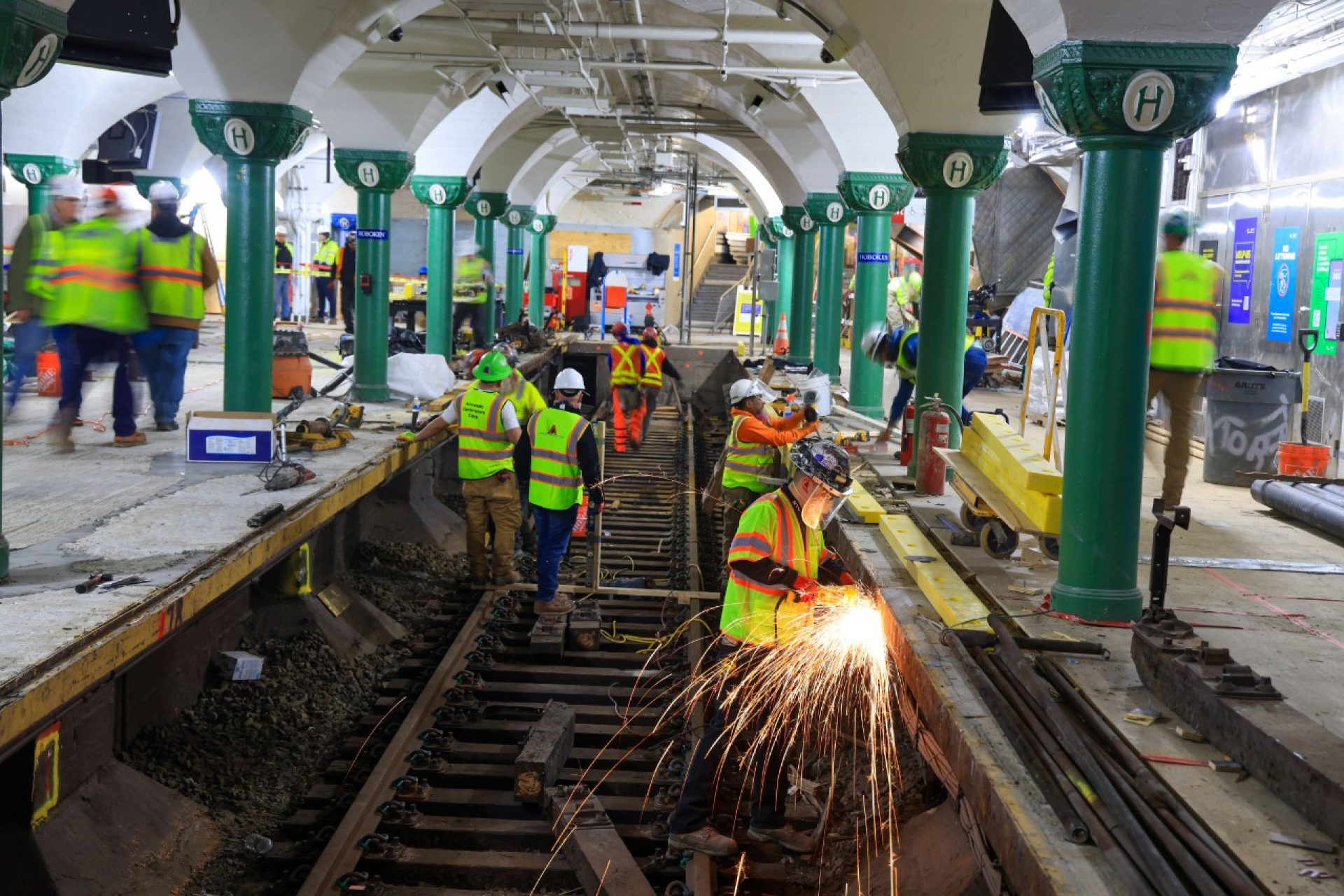 WATCH: First Week of PATH Hoboken Renovation - Railway Track and Structures